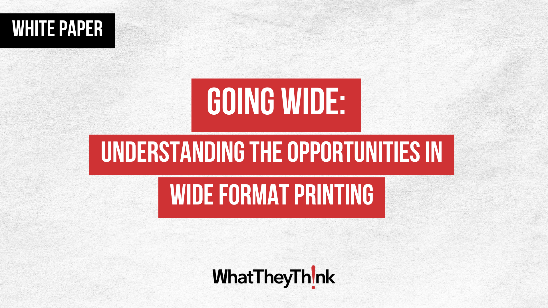 Going Wide Understanding the Opportunities in Wide-Format Printing - WhatTheyThink